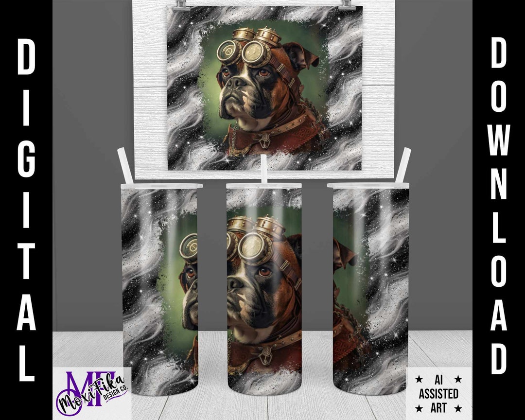 Steampunk Boxer Sublimation PNG for Tumblers Steampunk Boxer Digital ...