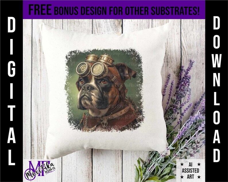 Steampunk Boxer Sublimation PNG for Tumblers Steampunk Boxer Digital ...