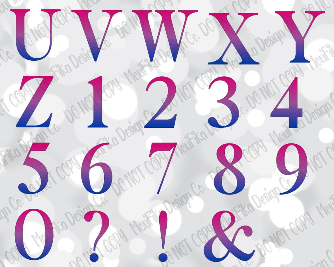 Bisexual Pride Flag Alphabet Set Bisexual Letters Clipart Bisexual Flag ...