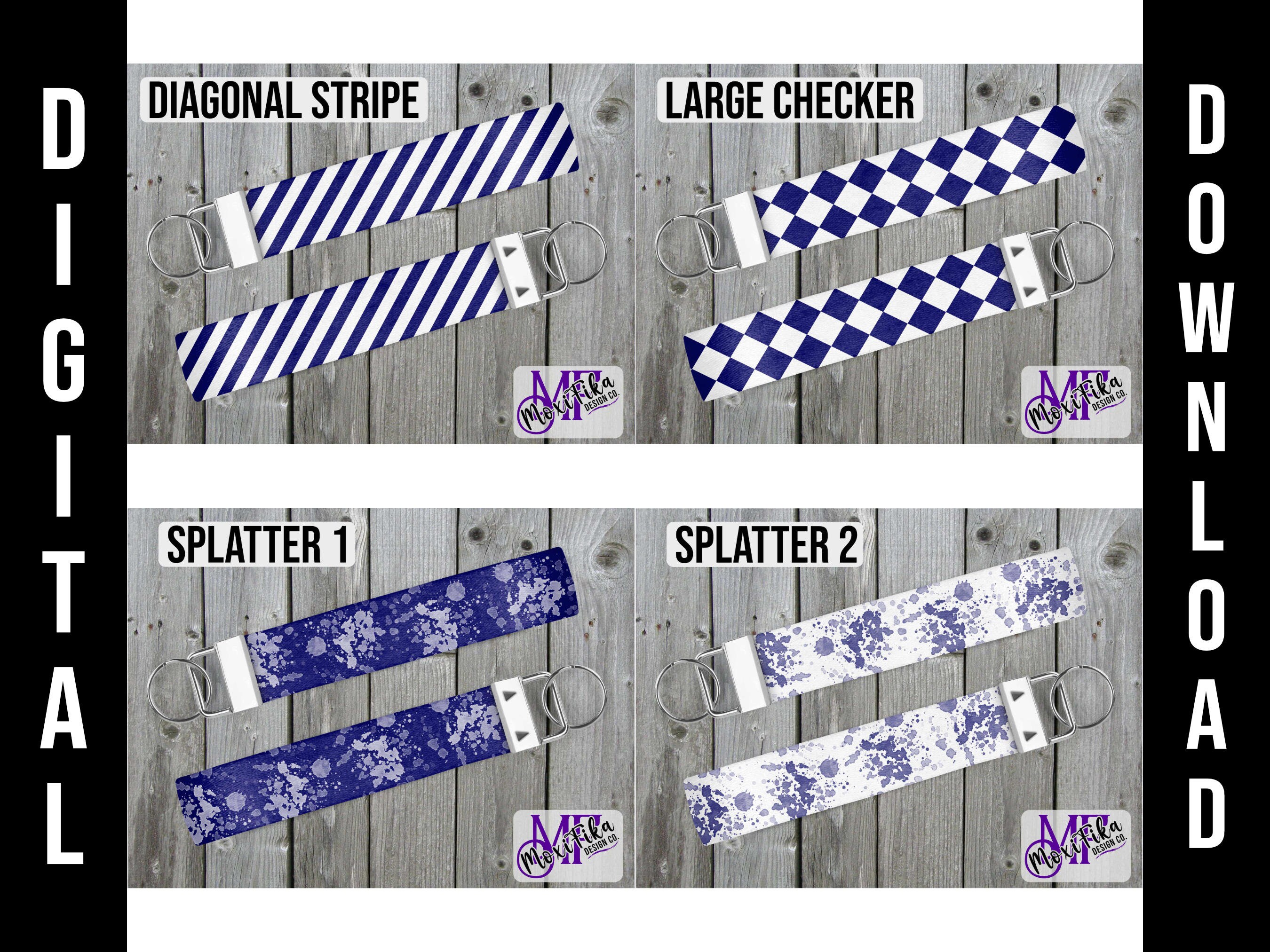 Navy and White Backgrounds for Sublimation of Keychain Wristlets ...