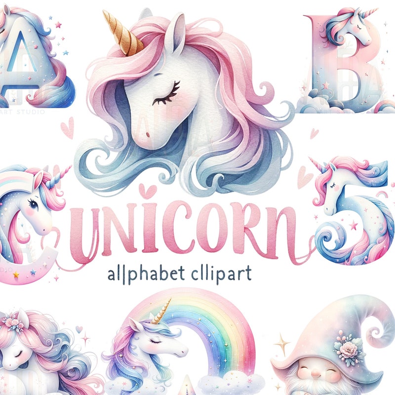 Unicorn Alphabet - Etsy