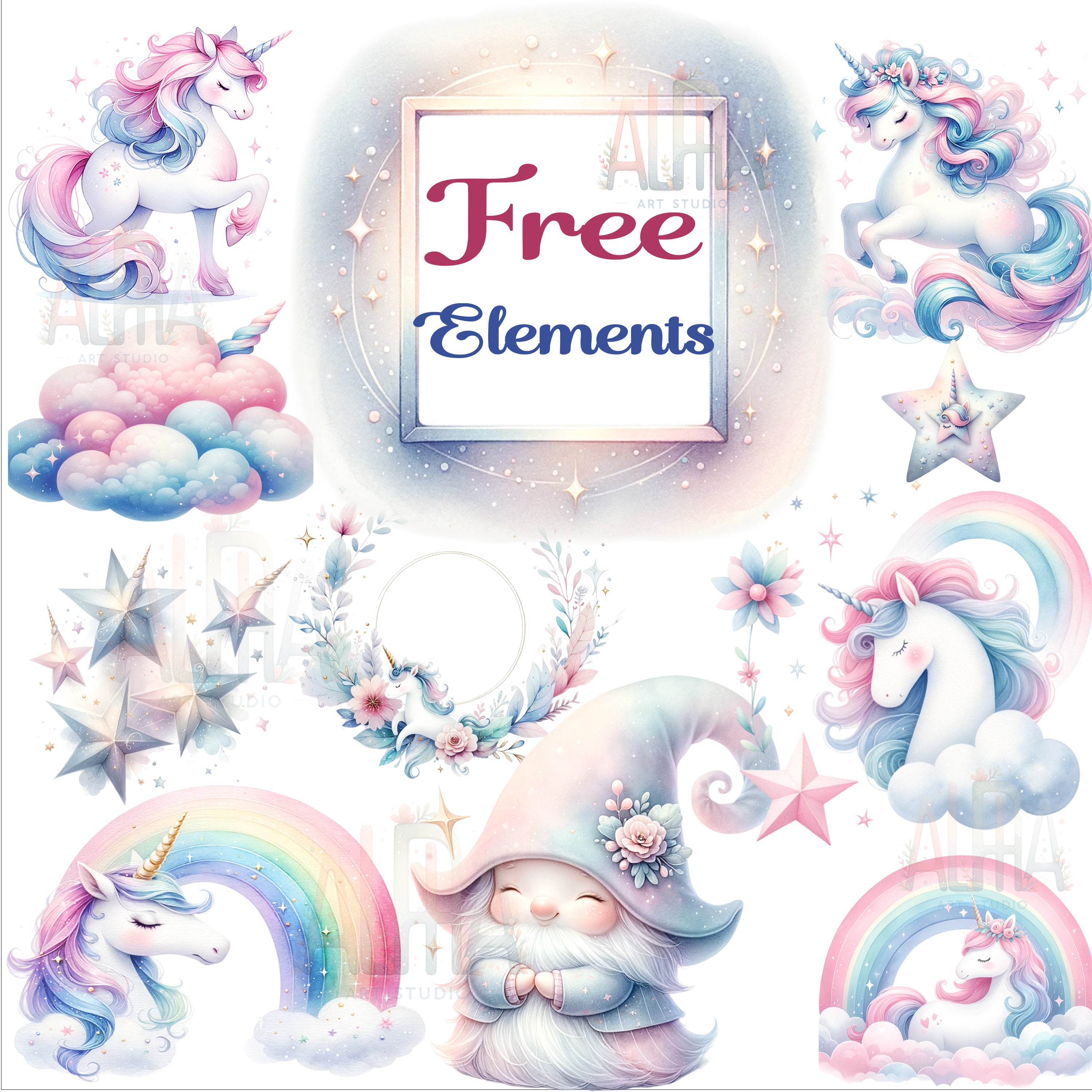 Watercolor Cute Unicorn Alphabet Clipart Png,doodle Letters Alphabet ...