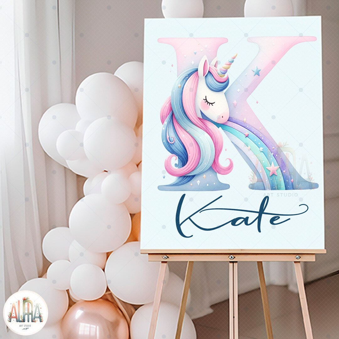 Watercolor Cute Unicorn Alphabet Clipart Png,doodle Letters Alphabet ...