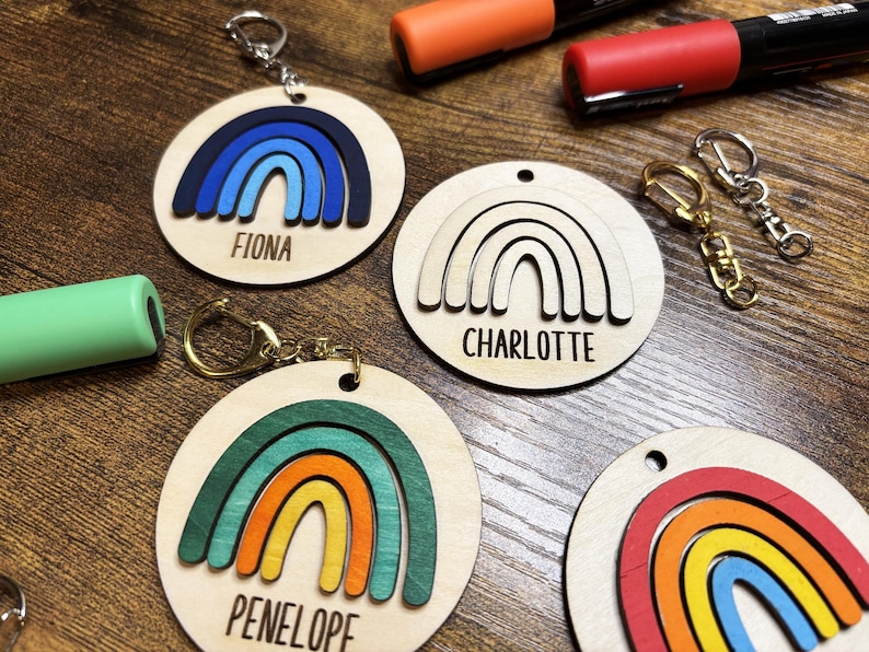 Personalized DIY Rainbow Keychain Kids Valentine Spring Craft - Etsy