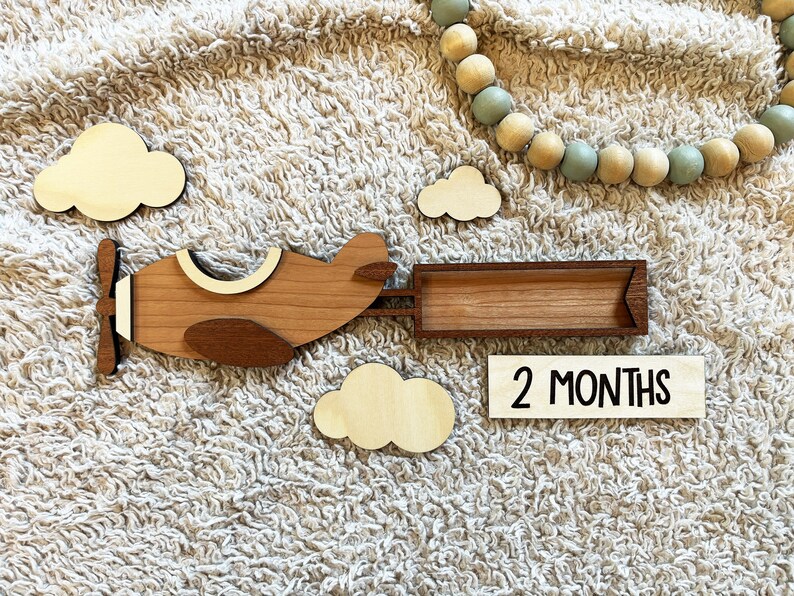 Airplane Baby Monthly Milestone Set Baby Milestones Airplane Room Decor ...