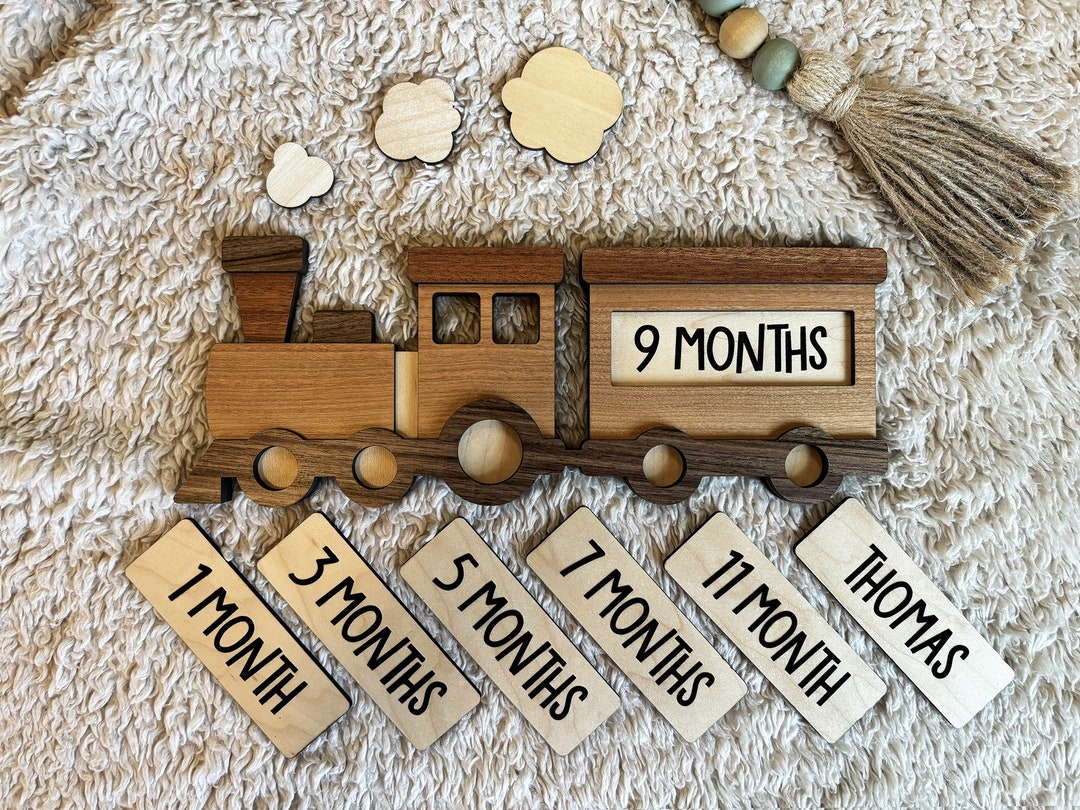 Train Baby Monthly Milestone Photo Prop: Personalized Name Sign - Etsy