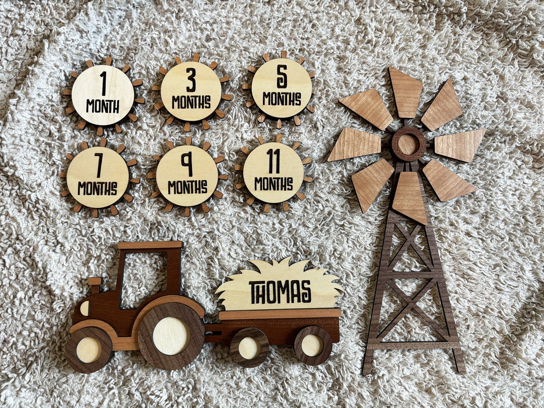 Tractor Baby Monthly Milestone Set Farm Baby Milestones Tractor Room ...
