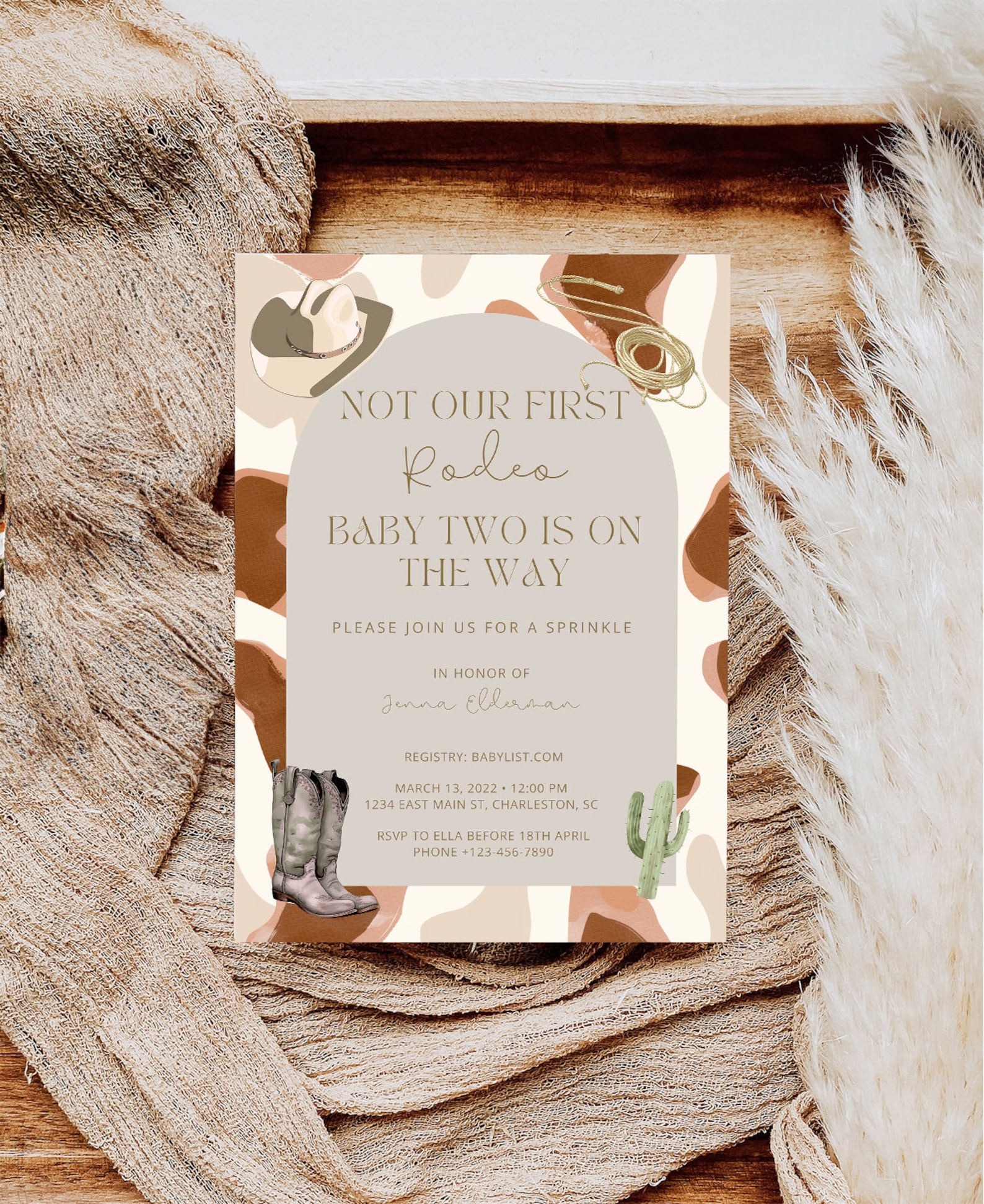 Not Her First Rodeo Baby Sprinkle Invitation Template, Not Our First ...