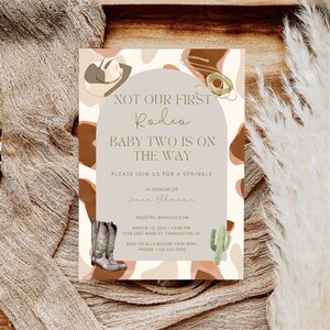 Not Her First Rodeo Baby Sprinkle Invitation Template, Not Our First ...
