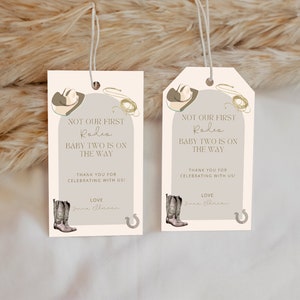 Not Her First Rodeo Baby Sprinkle Favor Tag Template, Baby Sprinkle ...