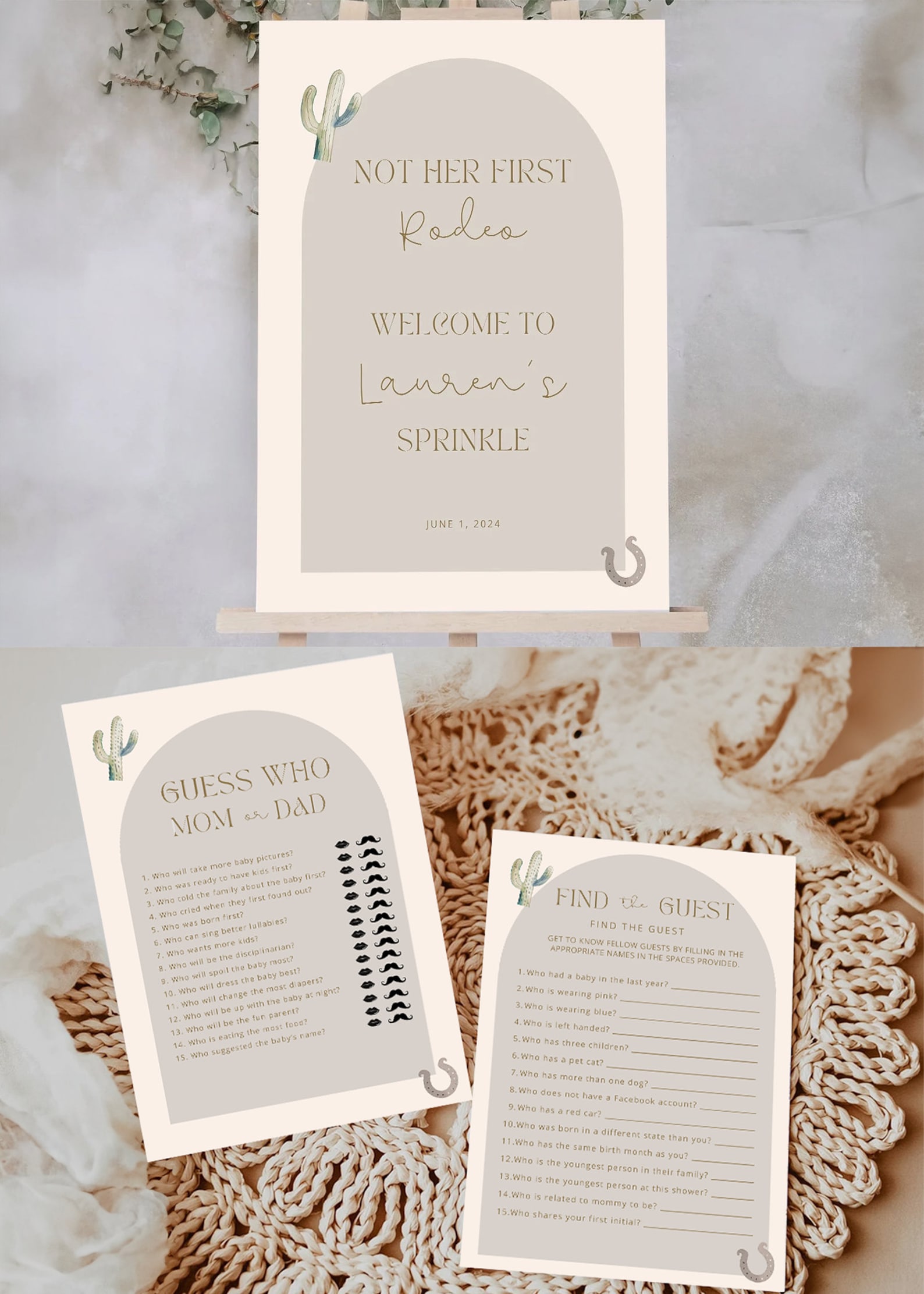 Not Her First Rodeo Baby Sprinkle Sign and Game Template, Not Our First ...