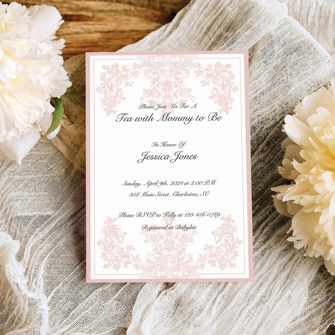 Tea Time With Mommy to Be Baby Shower Invitation Template, Tea Time, A ...