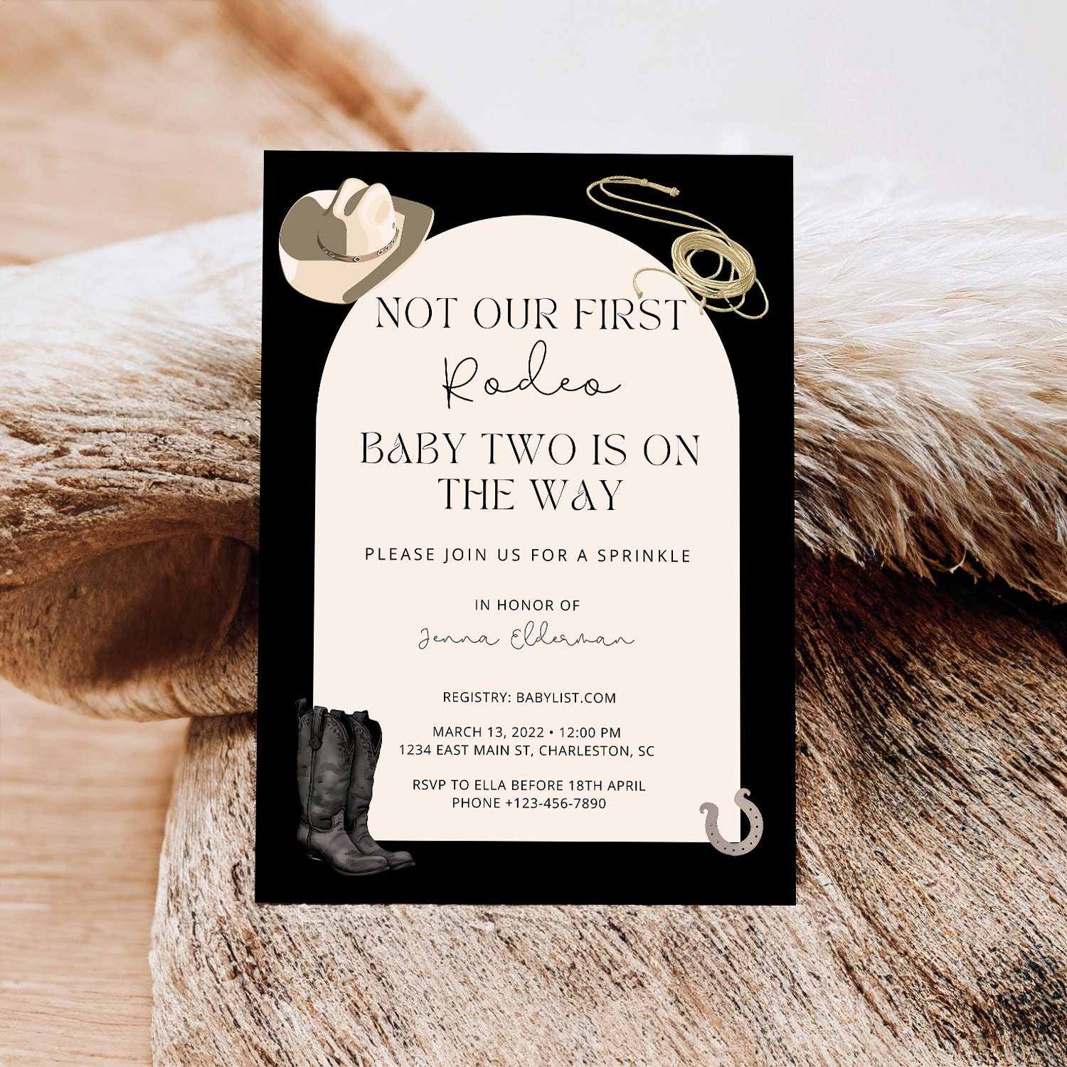 Not Her First Rodeo Baby Sprinkle Invitation Template, Not Our First ...