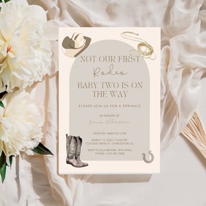Not Her First Rodeo Baby Sprinkle Invitation Template, Not Our First ...