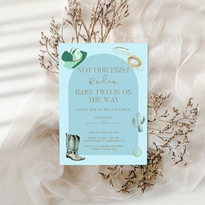 Not Her First Rodeo Baby Sprinkle Invitation Template, Not Our First ...