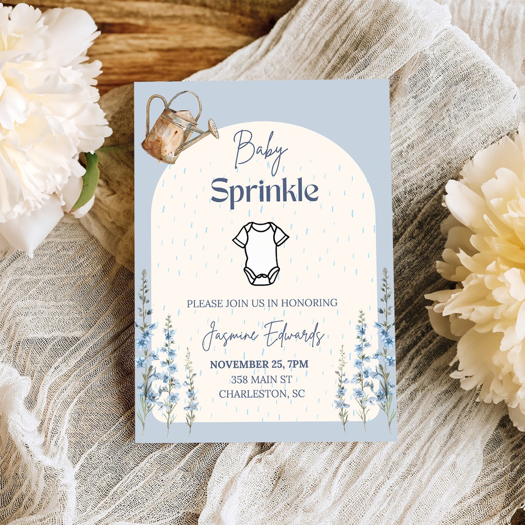Spring Baby Sprinkle Invitation Template, Baby Shower Invitation ...