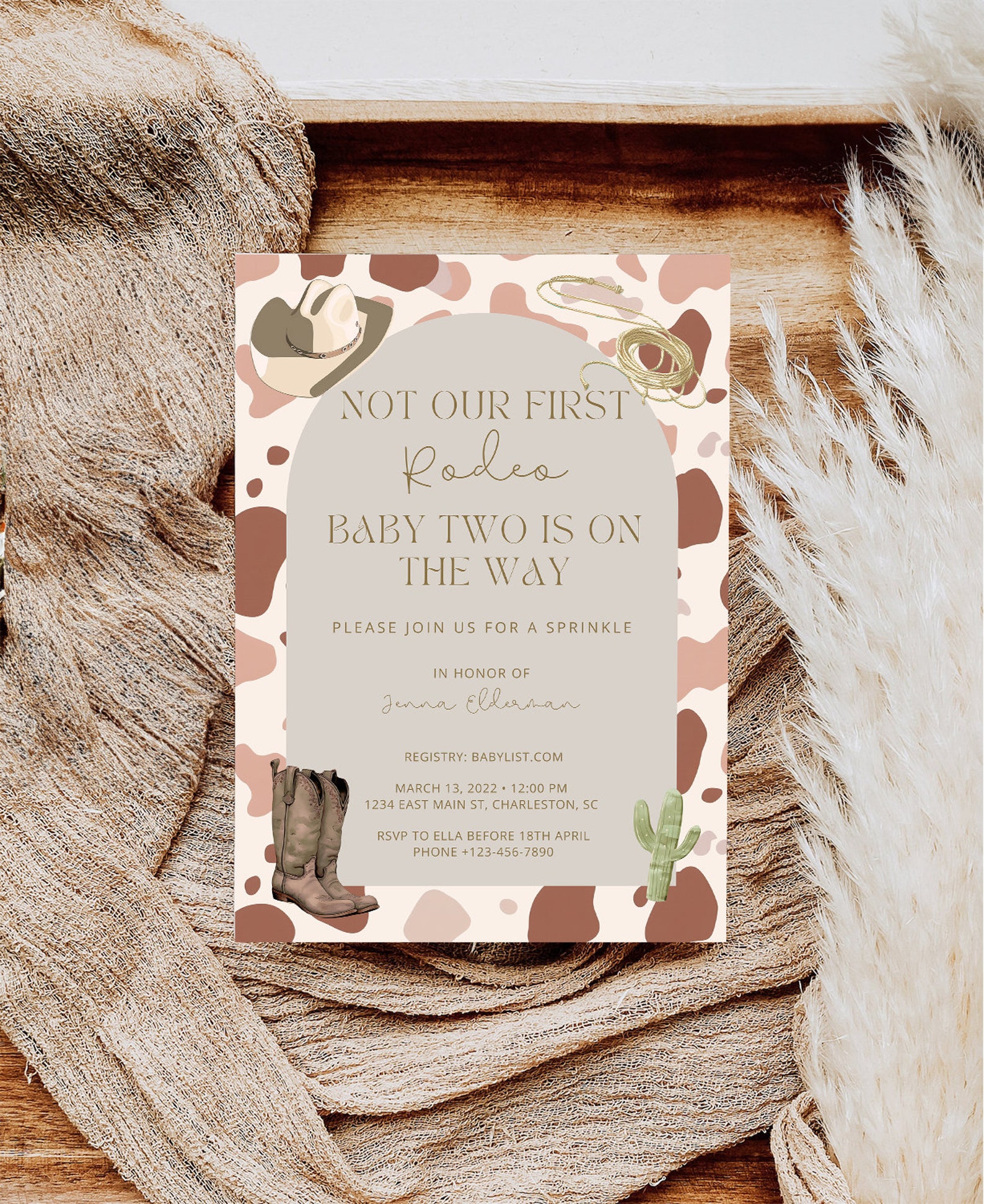 Not Her First Rodeo Baby Sprinkle Invitation Template, Not Our First ...