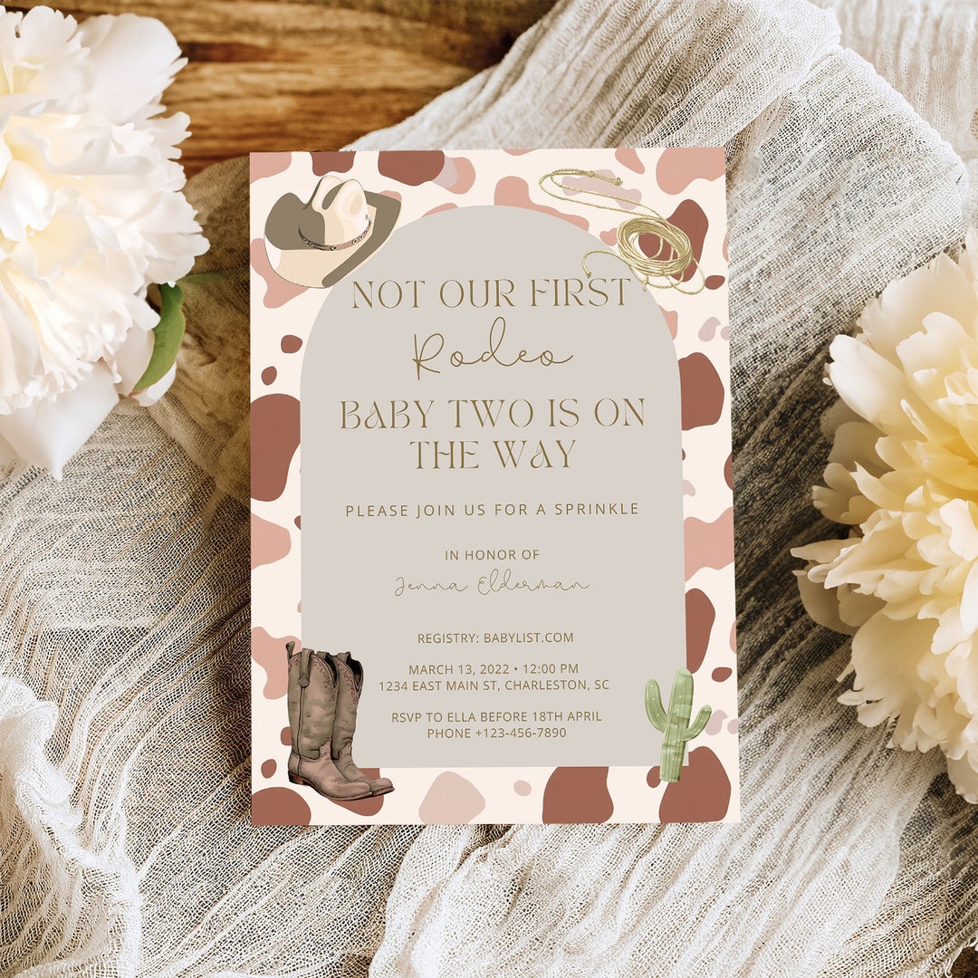 Not Her First Rodeo Baby Sprinkle Invitation Template, Not Our First ...