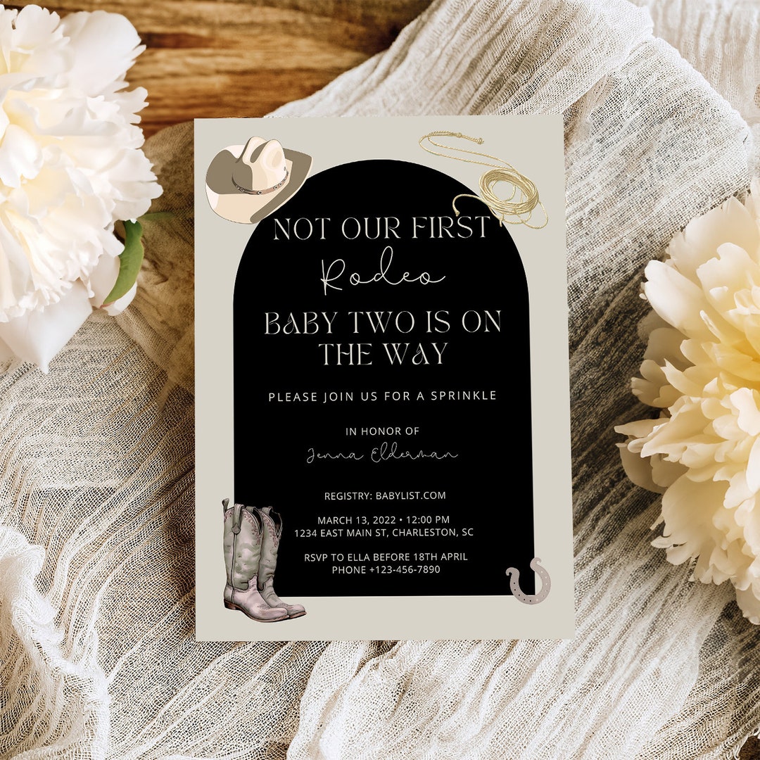 Not Her First Rodeo Baby Sprinkle Invitation Template, Not Our First ...