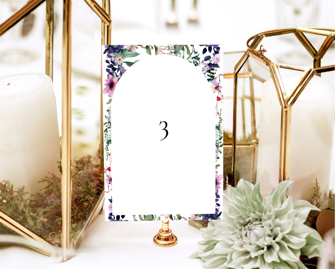 Spring Floral Table Numbers, Watercolor Table Numbers, Editable ...