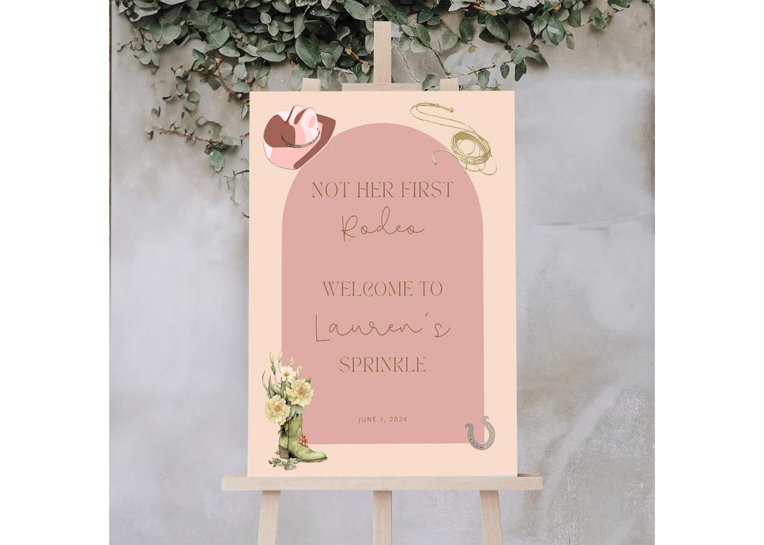 Not Her First Rodeo Baby Sprinkle Sign Template, Not Our First Rodeo ...
