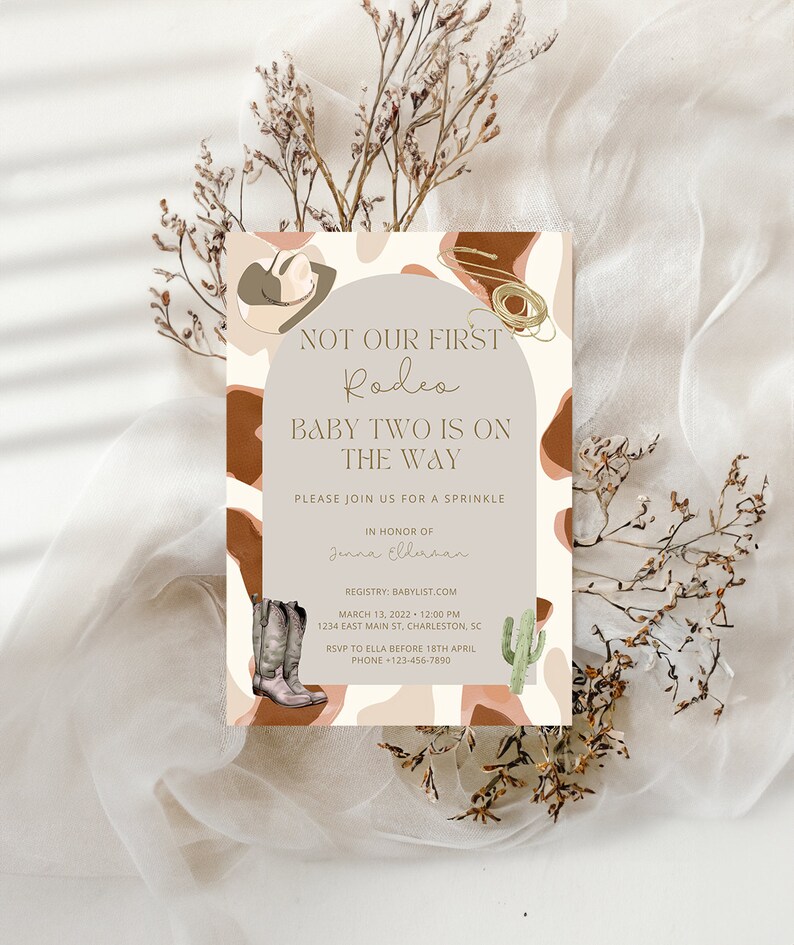 Not Her First Rodeo Baby Sprinkle Invitation Template, Not Our First ...