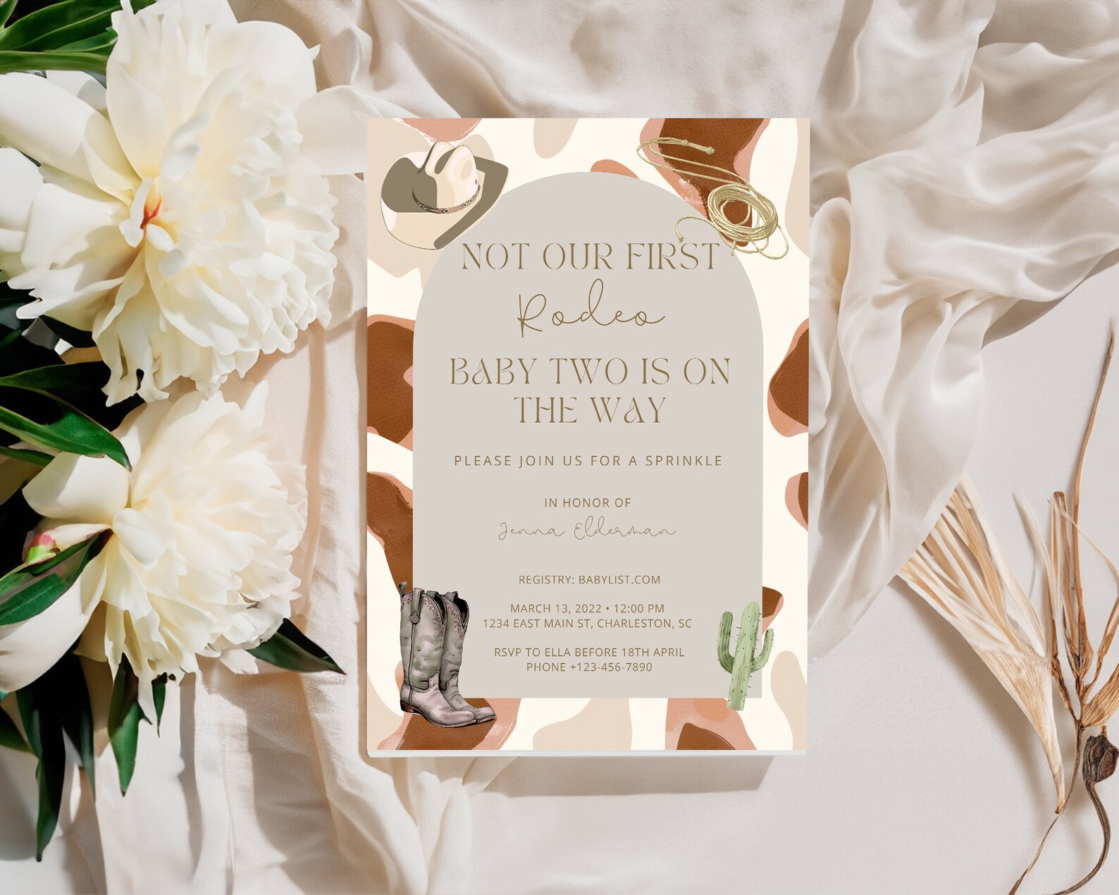 Not Her First Rodeo Baby Sprinkle Invitation Template, Not Our First ...