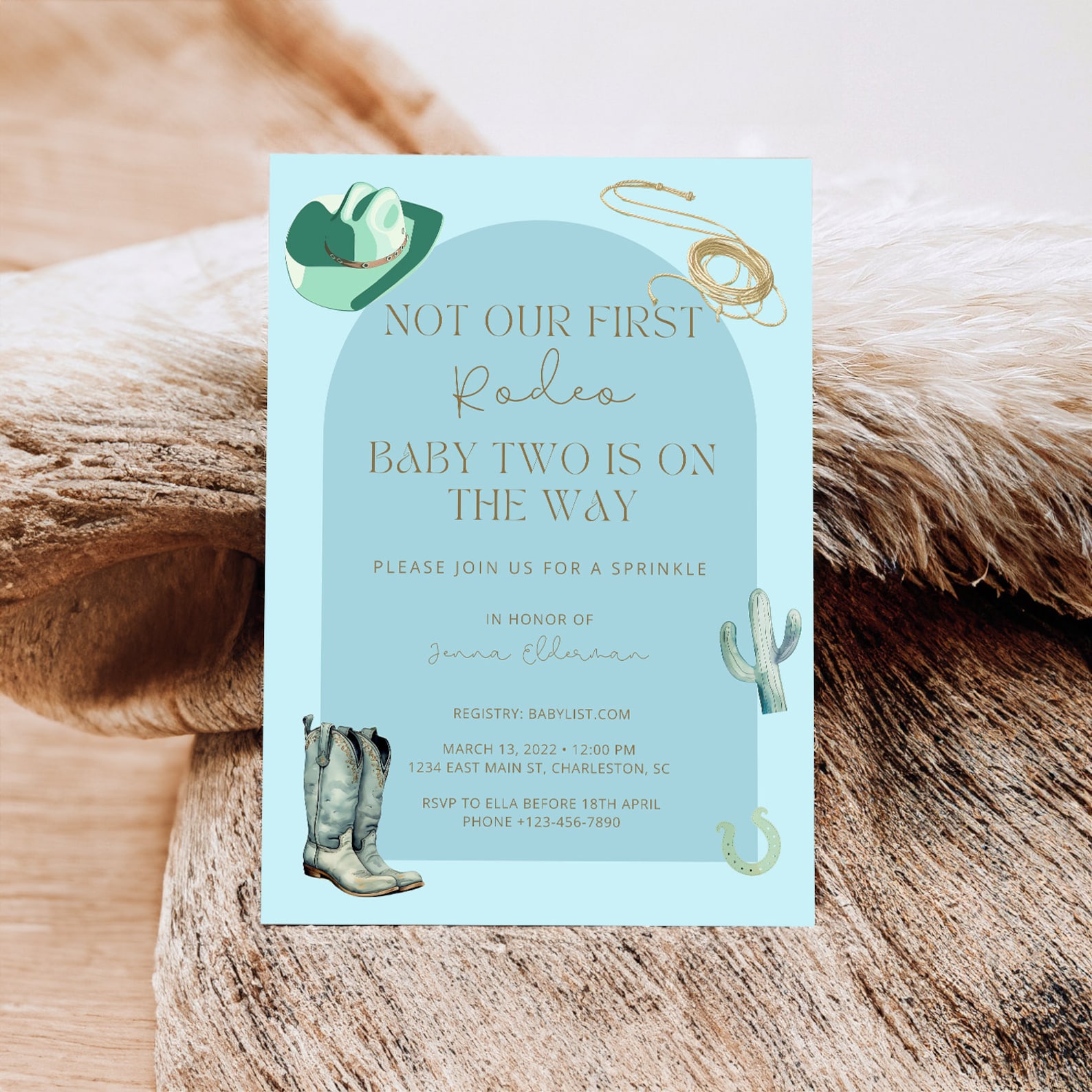 Not Her First Rodeo Baby Sprinkle Invitation Template, Not Our First ...