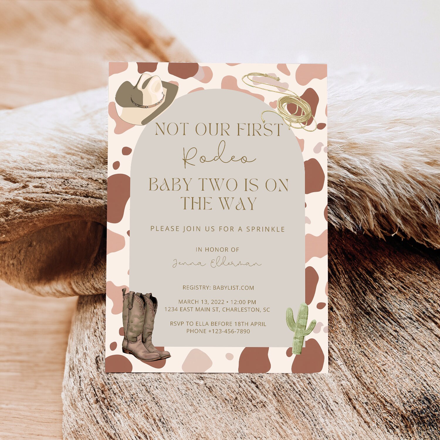 Not Her First Rodeo Baby Sprinkle Invitation Template, Not Our First ...