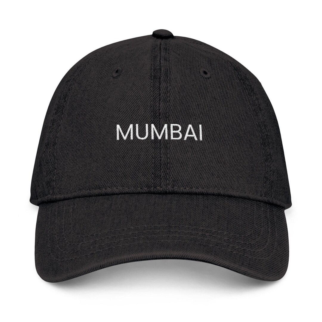 Denim Mumbai Embroidered Hat, Denim Baseball Cap, City Hat, City ...