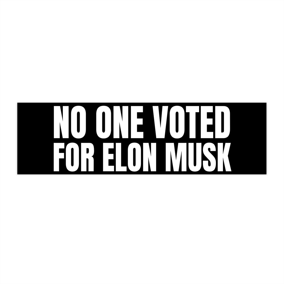Elon Musk Bumper Sticker, Tesla Bumper Sticker, No One Voted for Elon ...
