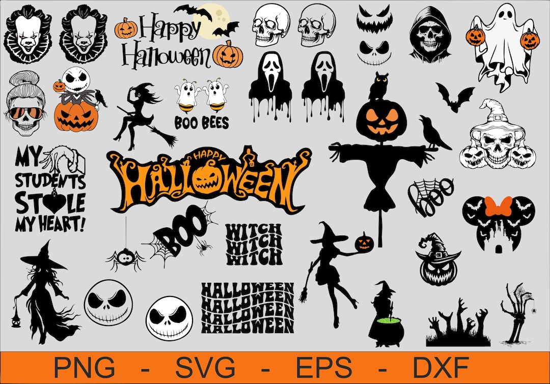 Cute Ghost Png, Retro Halloween SVG Bundle, Halloween Clipart, Ghost ...