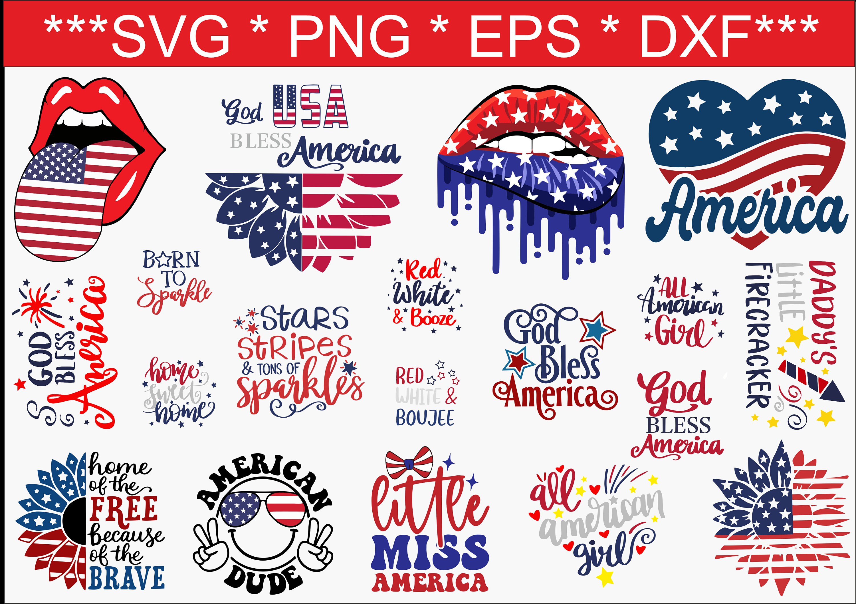 4th of July SVG Bundle, Independence Day SVG, 19+ Designs,america Svg ...