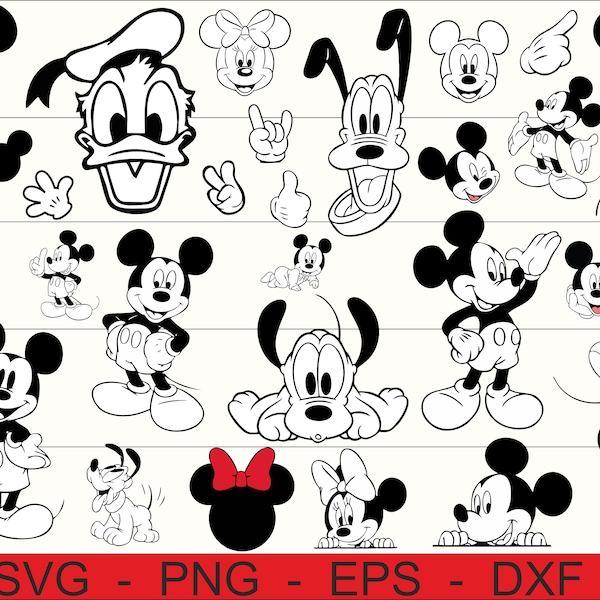Mickey Mouse Svg - Etsy