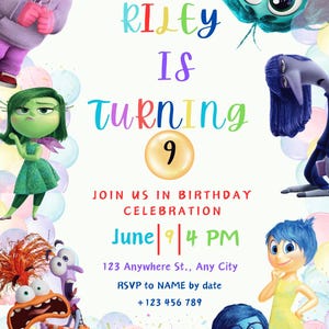 Inside Out Birthday Invitation Card - Etsy