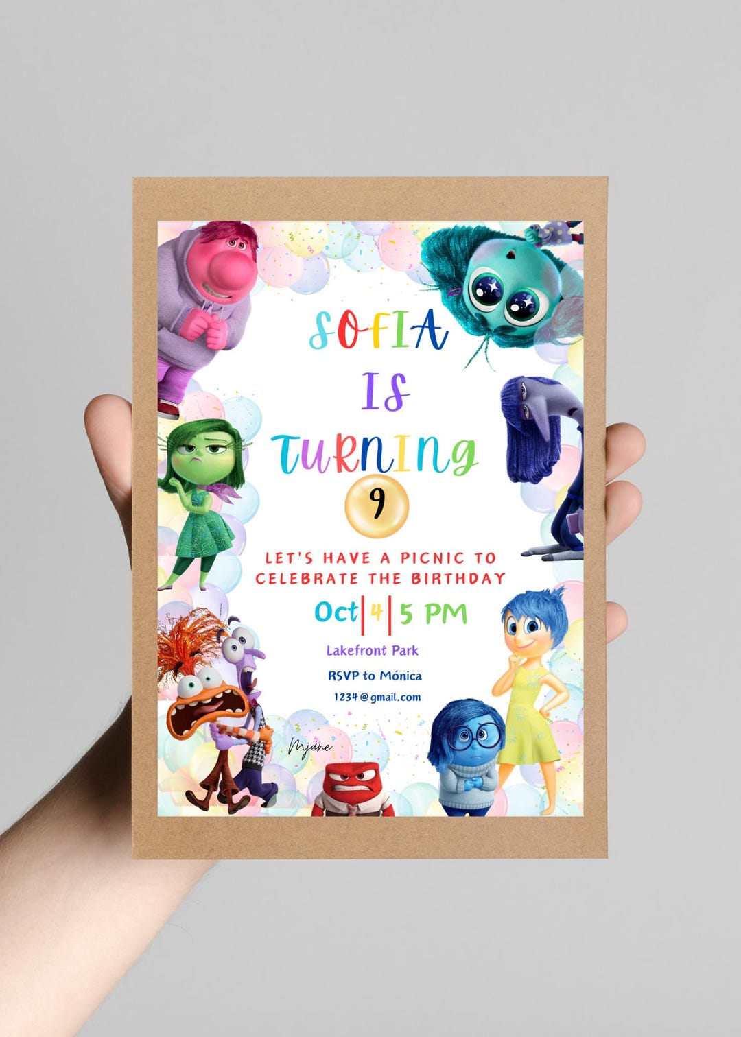 Inside Out Birthday Invitation Card - Etsy