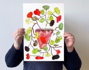 A3 Greenhouse Risograph Print Illustrated by Rachel Cannings - Etsy