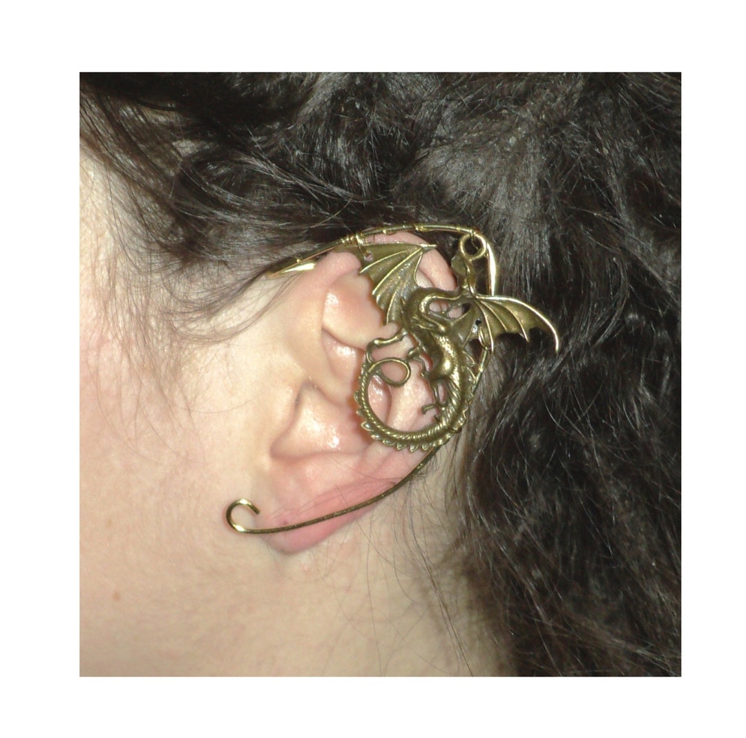 Bronze Dragon Elven Ear Cuff Wrap - Etsy