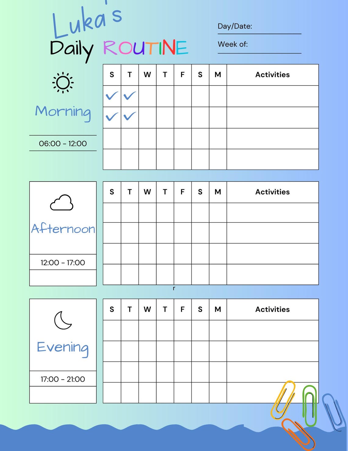 Printable Daily Schedule for Kids Routine Chart, Visual Schedule ...