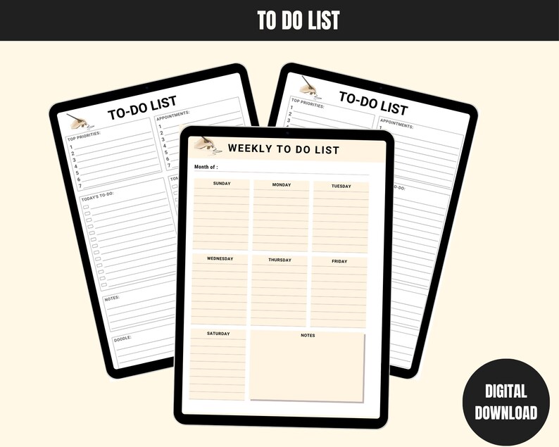 Editable to Do List, Simple Tasks List Template, Minimalist ...