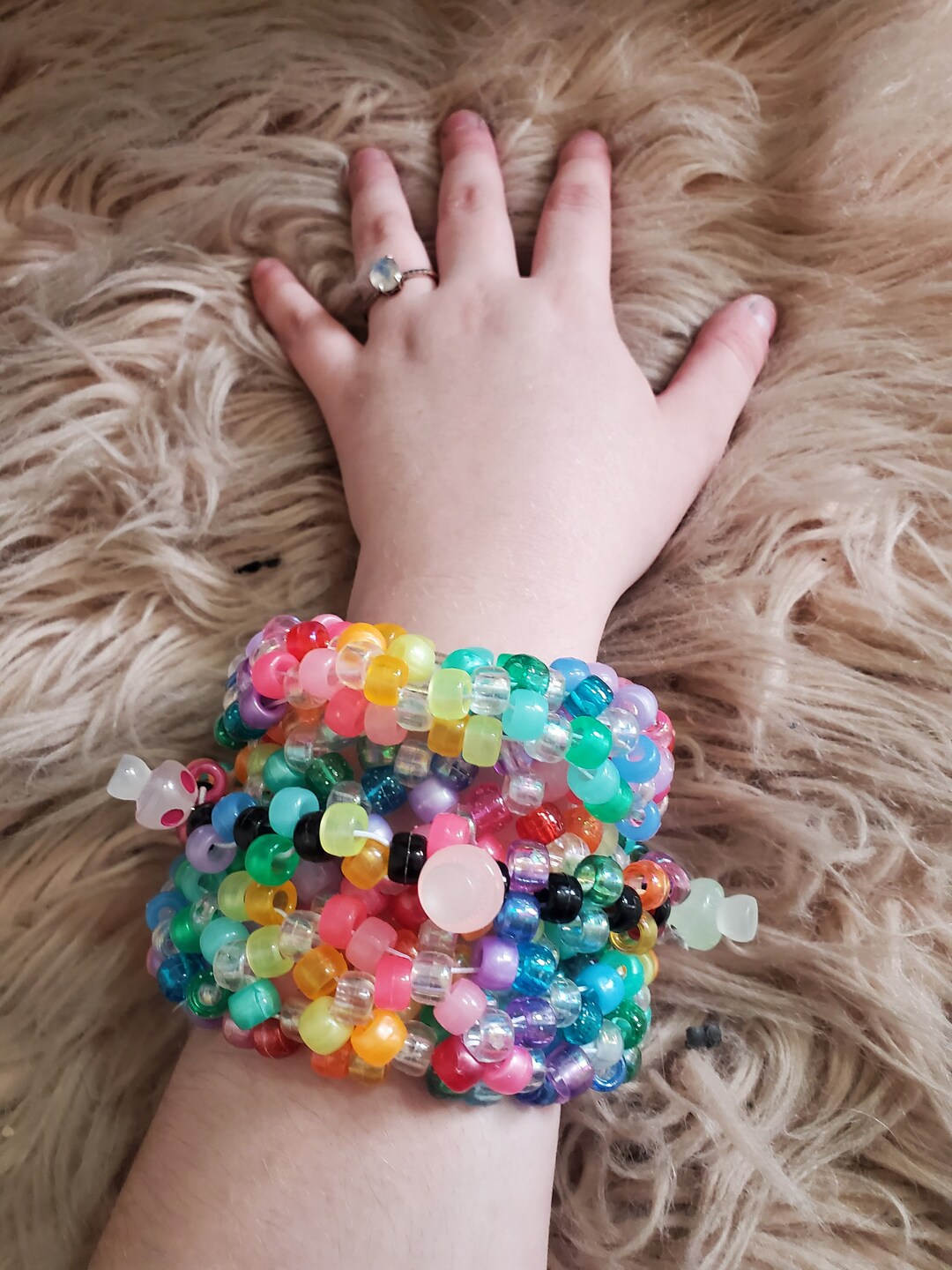 Rainbow Glowshroom Kandi Cuff - Etsy
