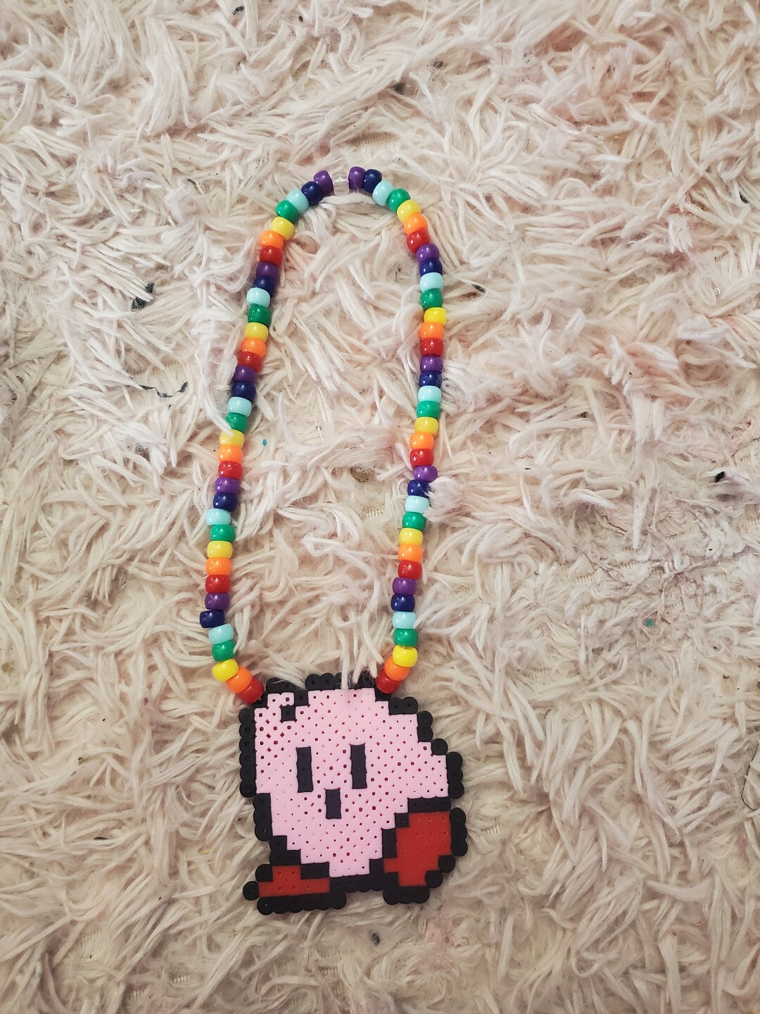 LED Kirby Perler Rave Pacifier Necklace - Etsy