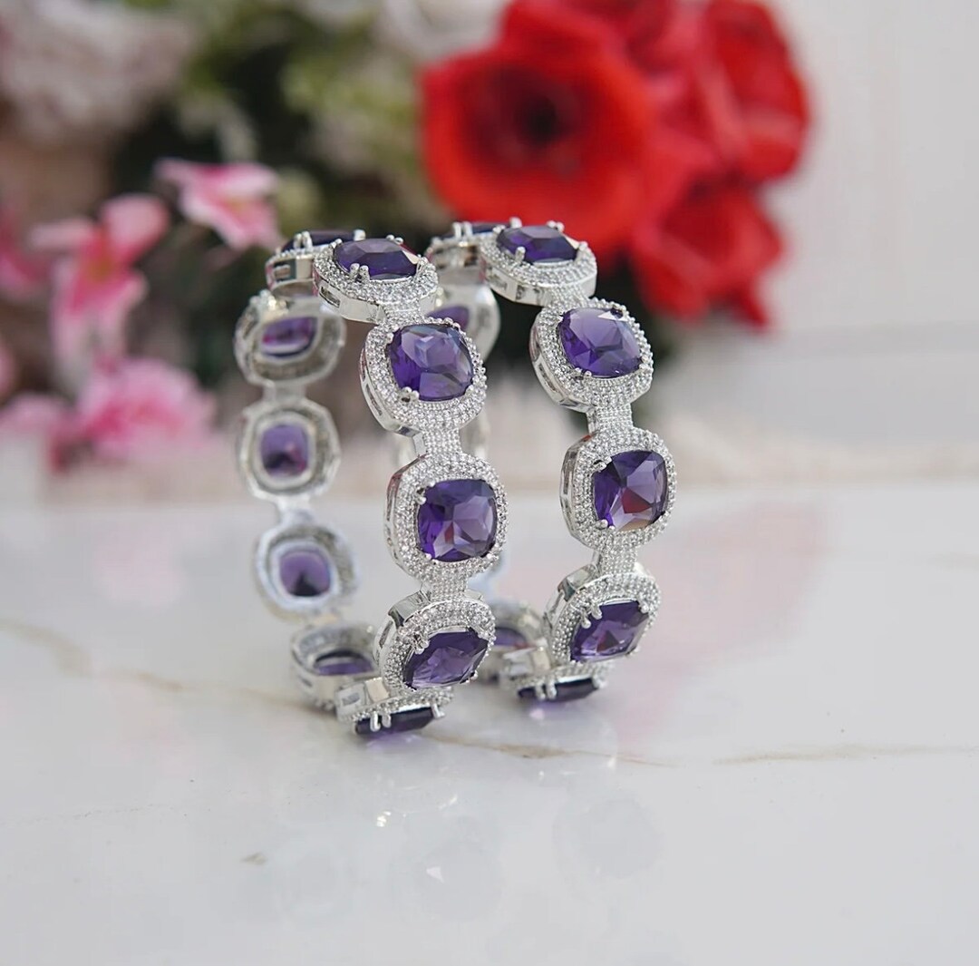 American Style Double Diamond Kangan Set of 4 Kangan Party Wear Kangan ...