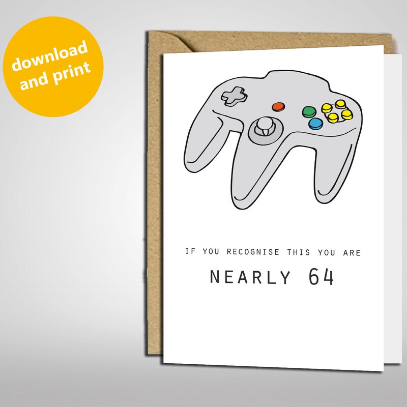 Nintendo Birthday Card - Etsy