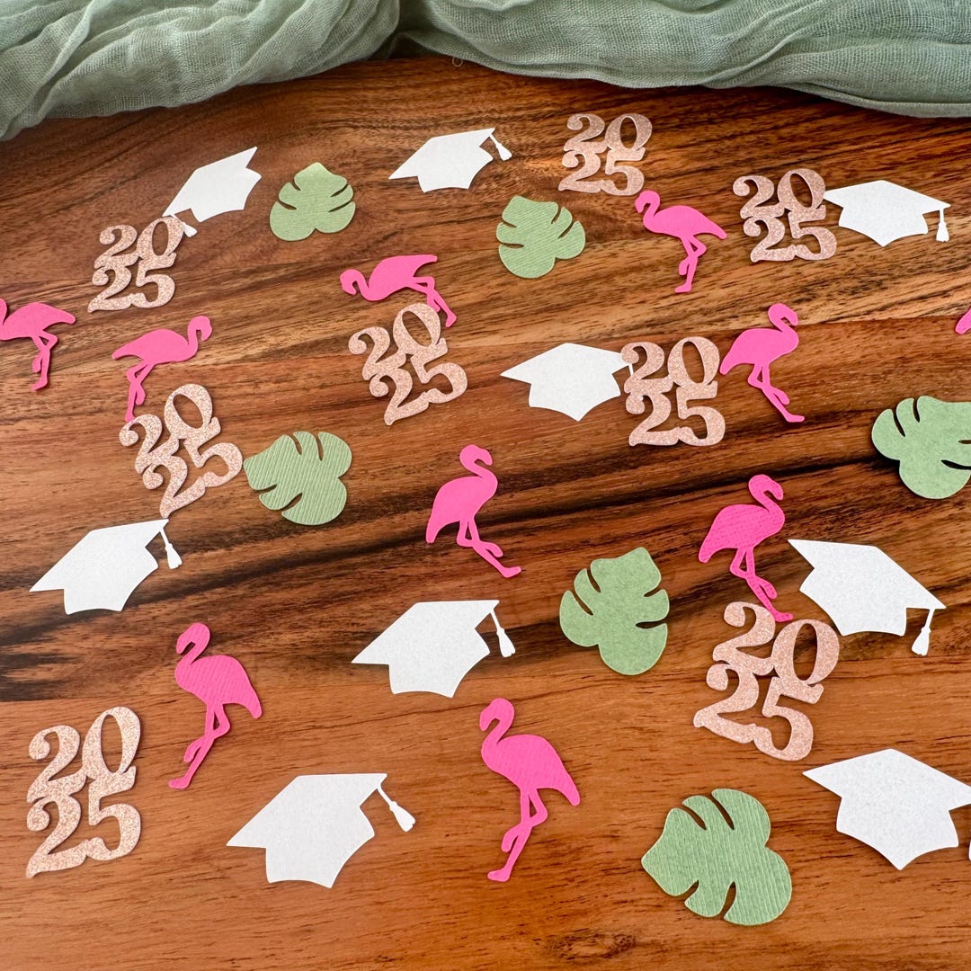 Tropical Graduation Confetti - Custom Colors - Luau - Aloha Grad - 2025 ...