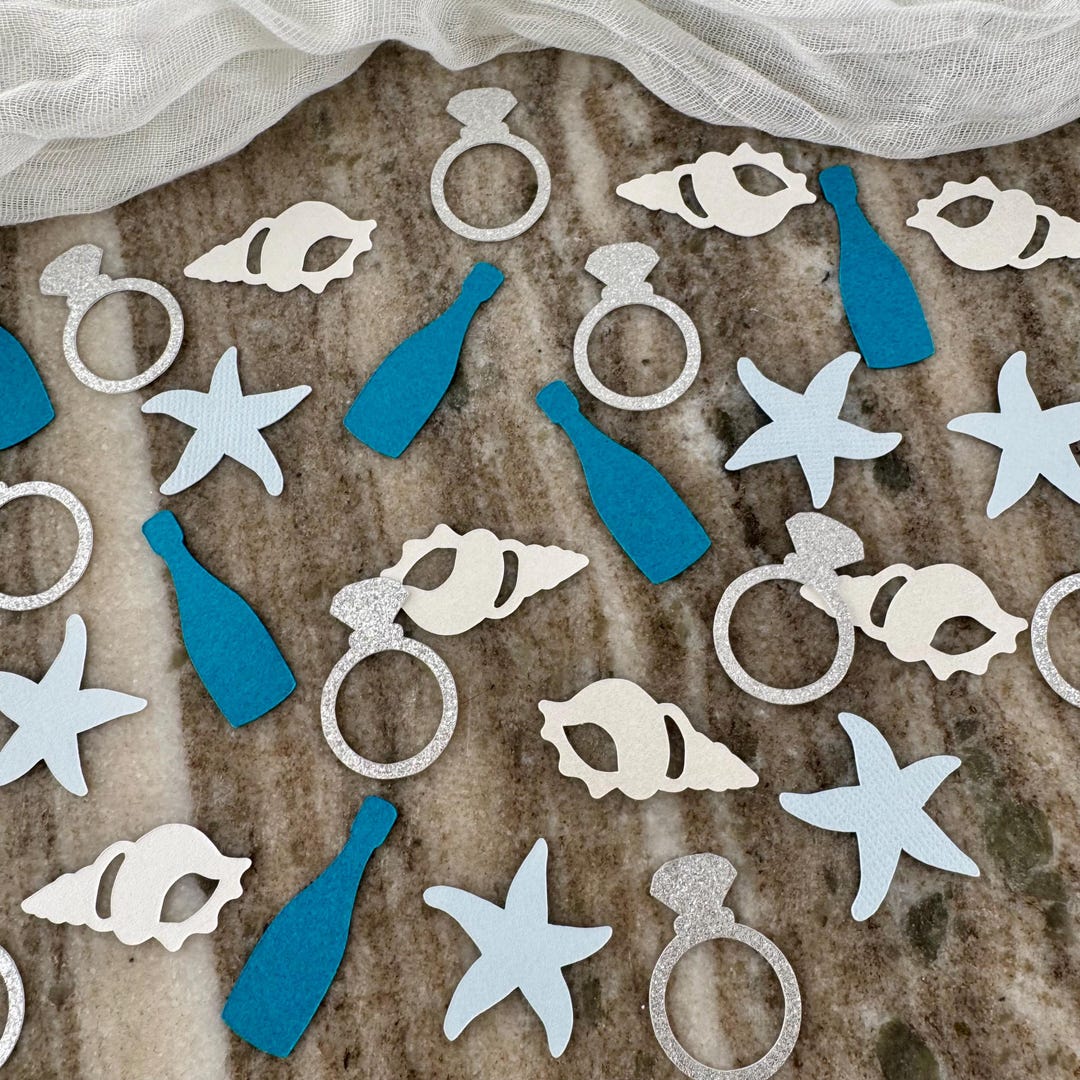 Something Blue Confetti: Beach Bachelorette Party Table Decor - Etsy