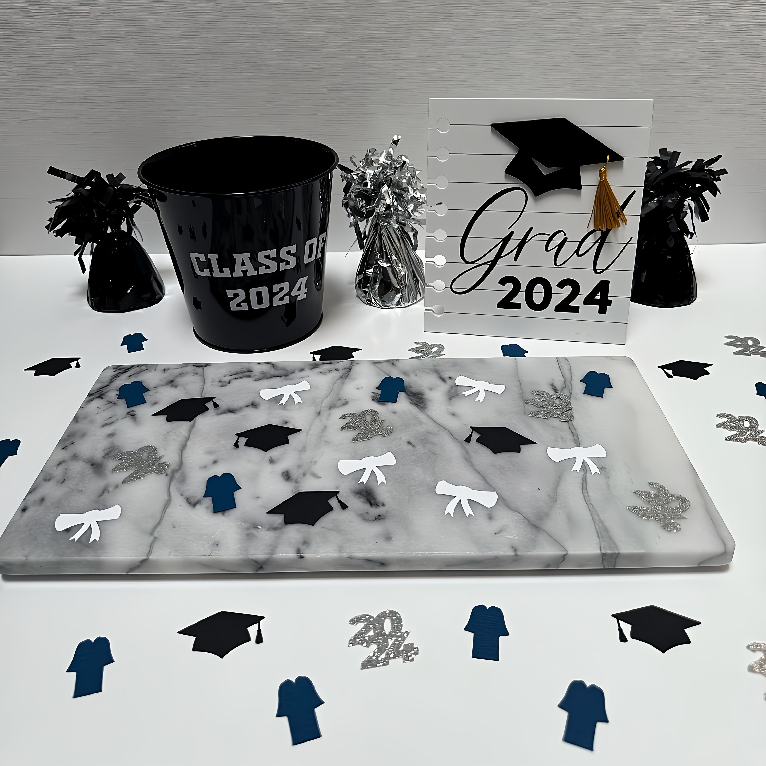Graduation Cap Confetti Custom Colors Gown and Diploma 2024 ...