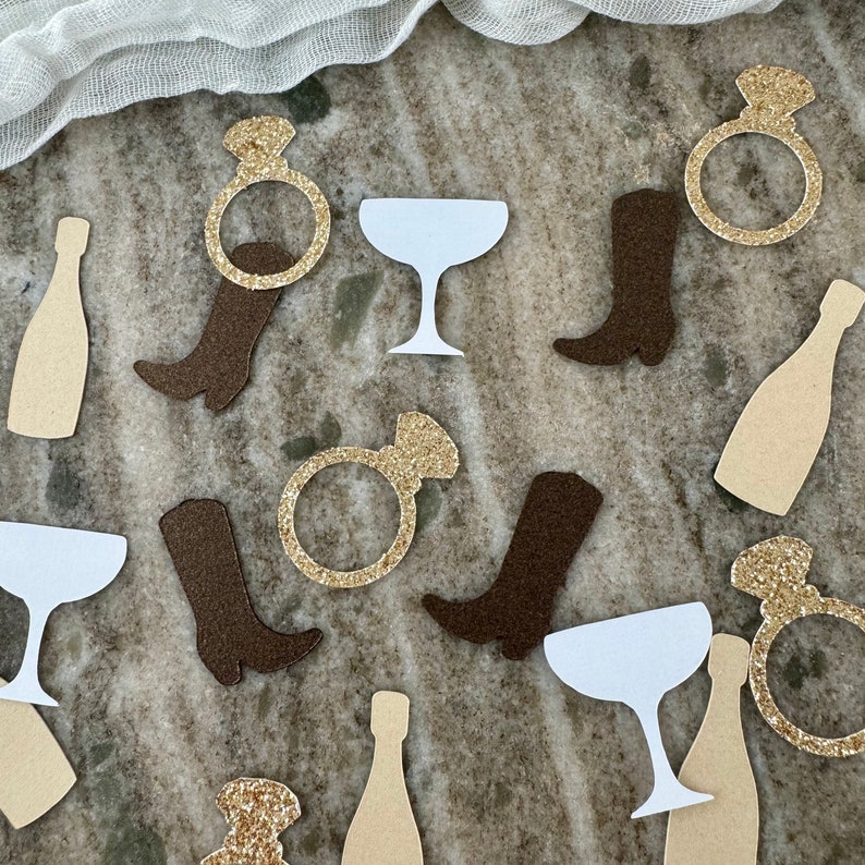 Cowgirls and Cocktails Confetti Bachelorette Table Decoration/decor ...