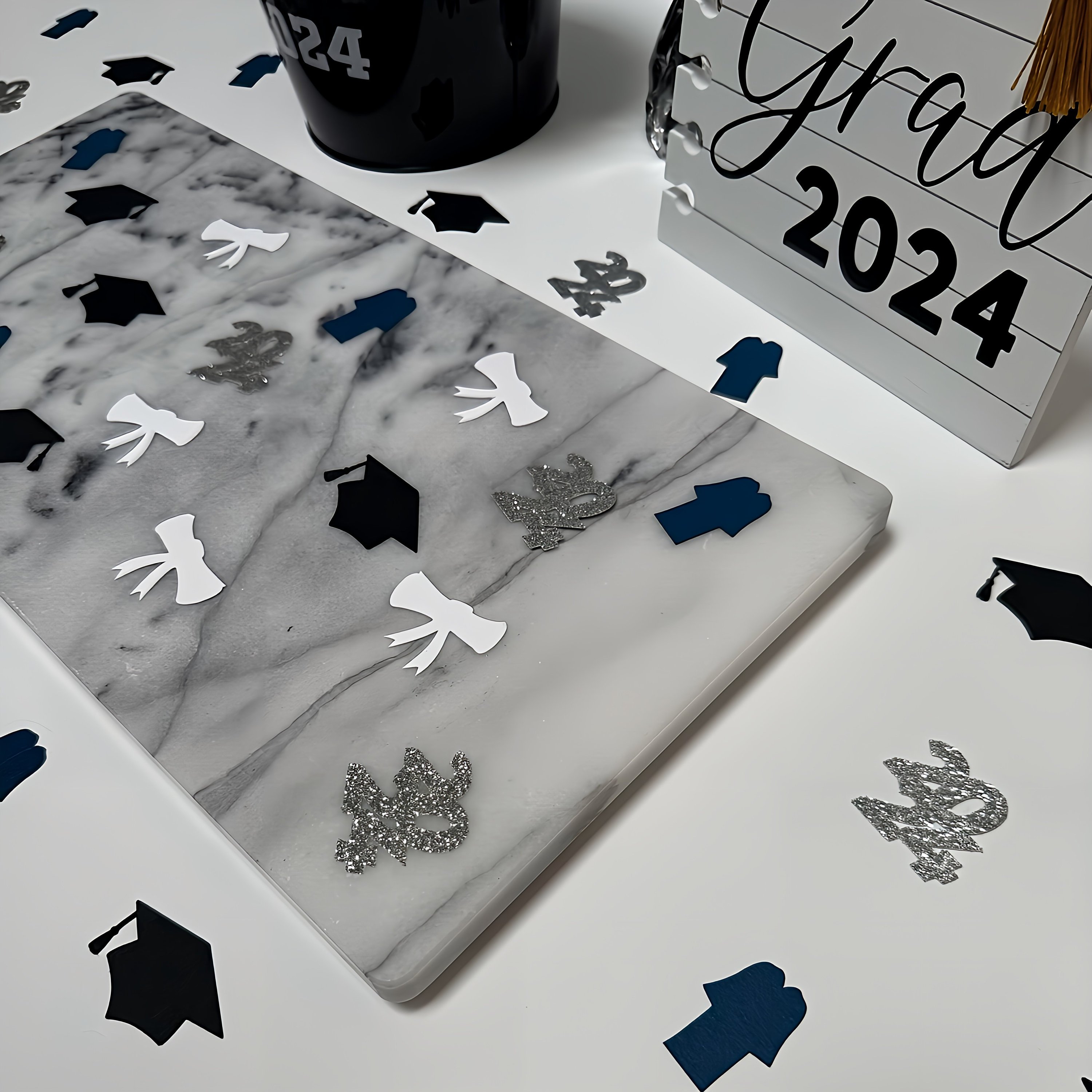 Graduation Cap Confetti Custom Colors Gown and Diploma 2024 ...