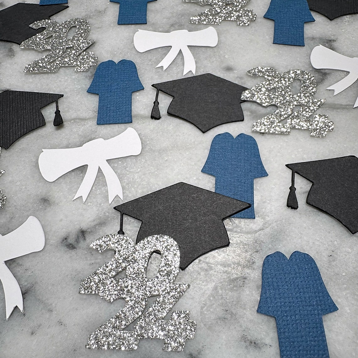 Graduation Cap Confetti Custom Colors Gown and Diploma 2024 ...